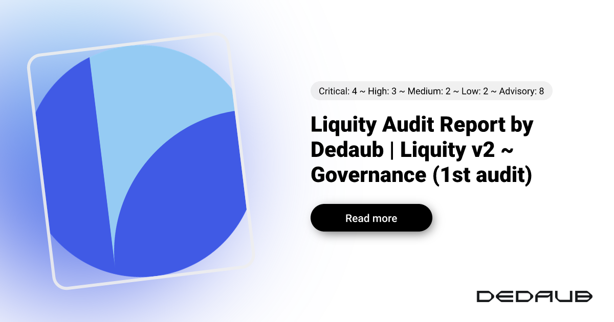 Liquity smart contract audit report | Dedaub Audit Reports