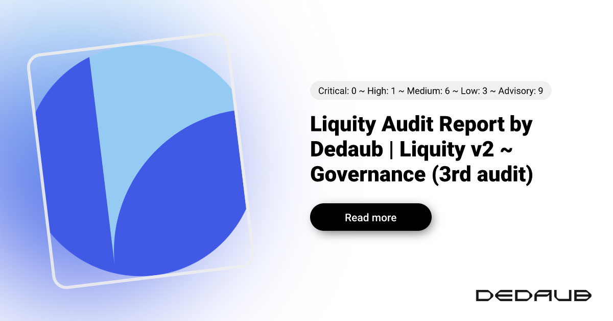 Liquity smart contract audit report | Dedaub Audit Reports